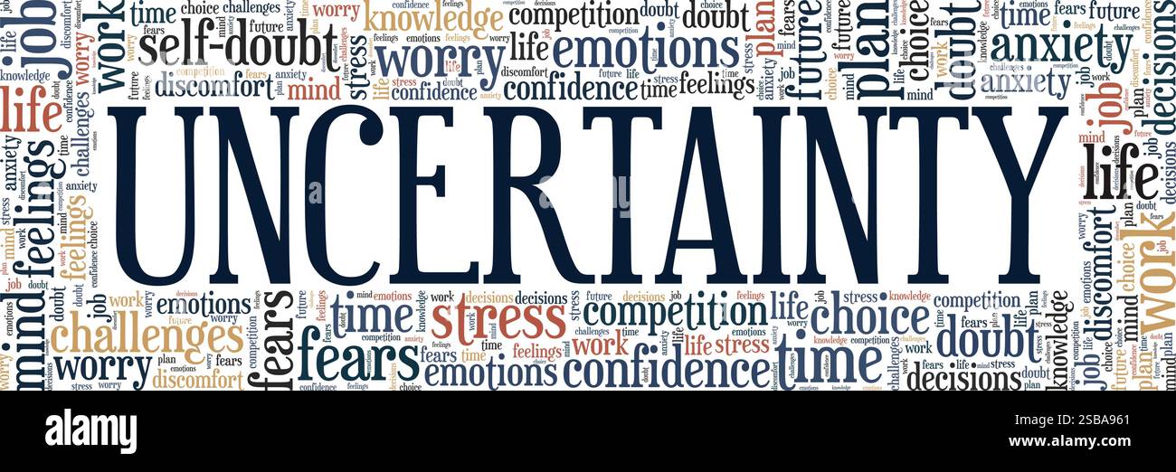 Uncertainty conceptual vector illustration word cloud isolated on white ...
