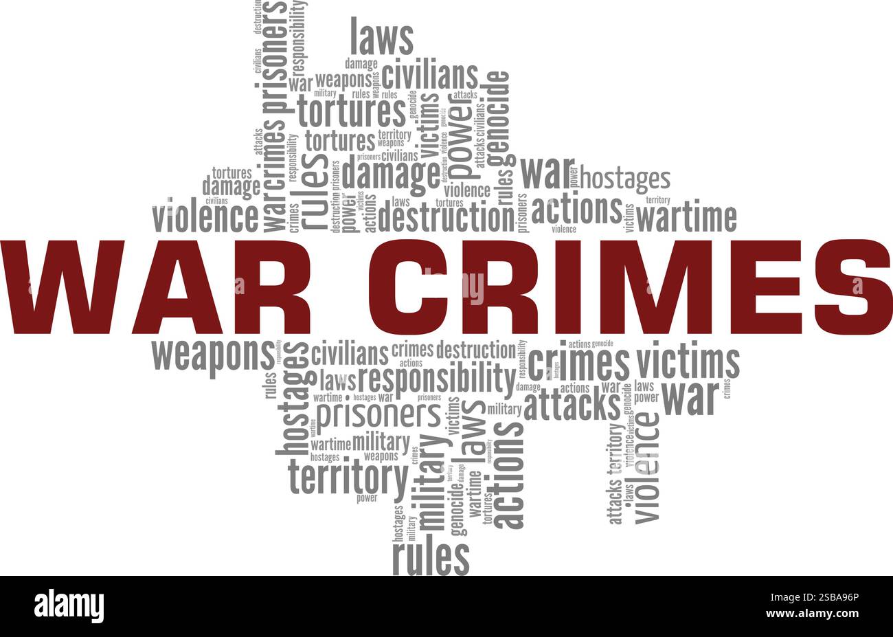 War Crimes word cloud conceptual design isolated on white background ...