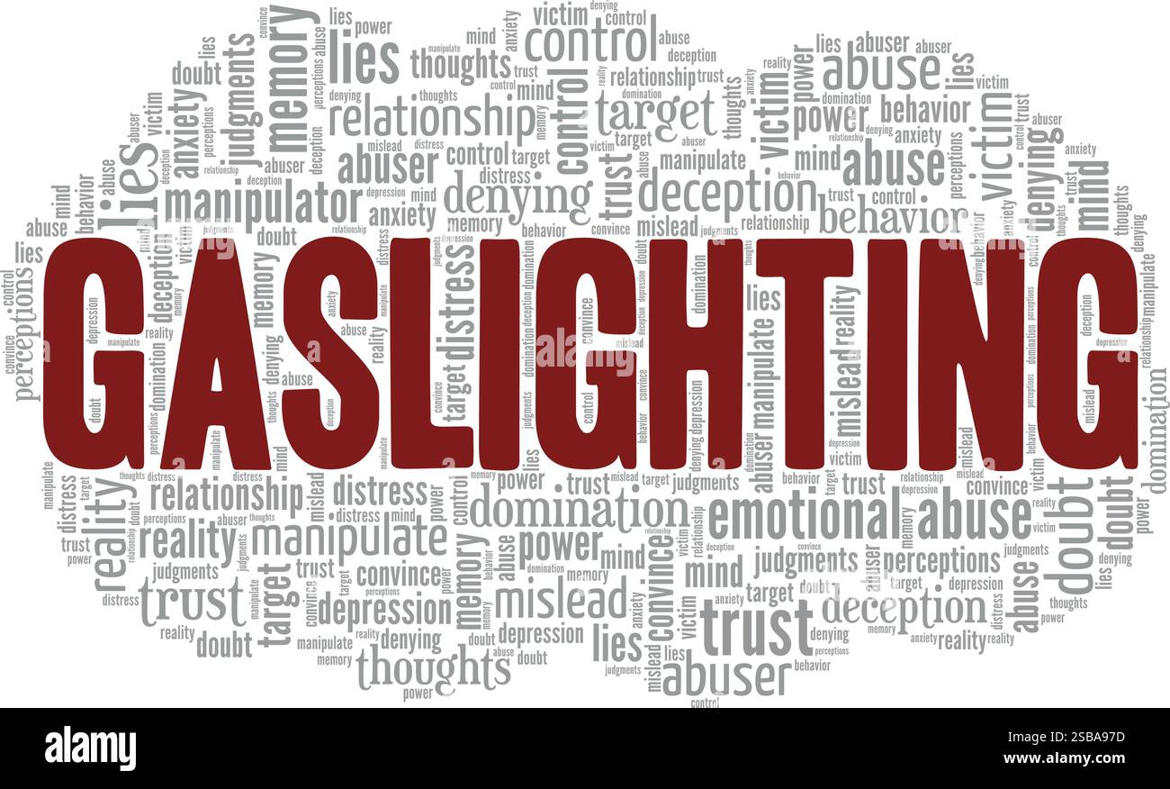 Gaslighting word cloud conceptual design isolated on white background ...