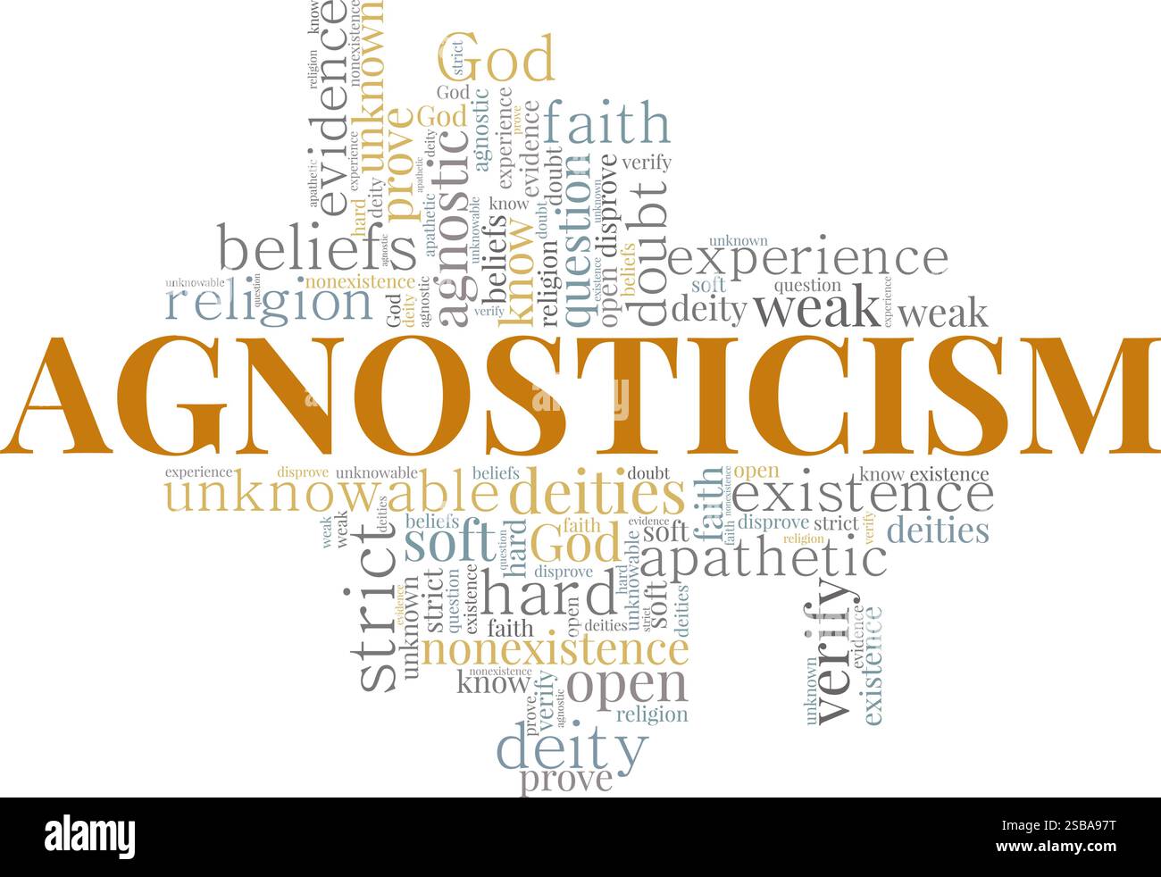 Agnosticism word cloud conceptual design isolated on white background ...