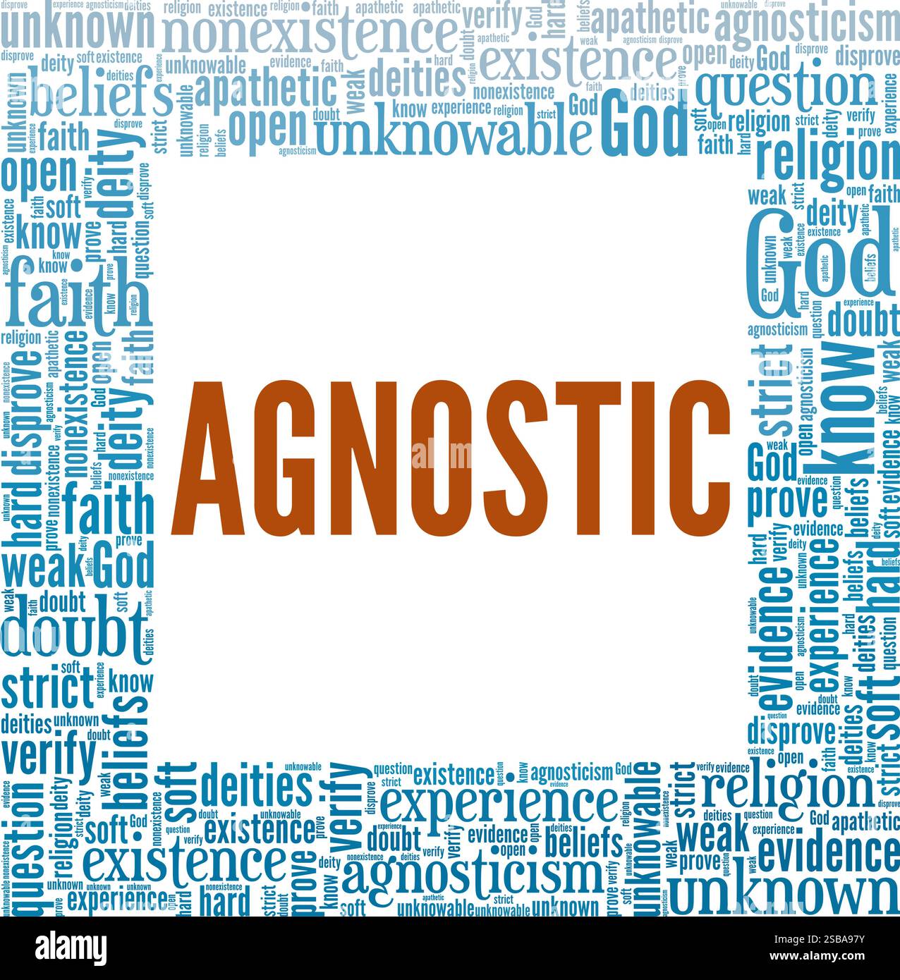 Agnostic word cloud conceptual design isolated on white background ...