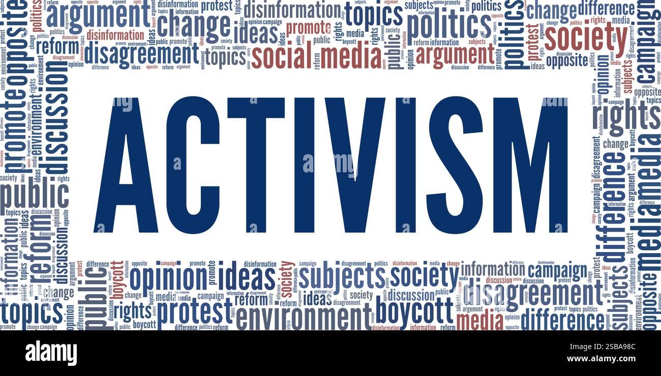 Activism conceptual vector illustration word cloud isolated on white ...