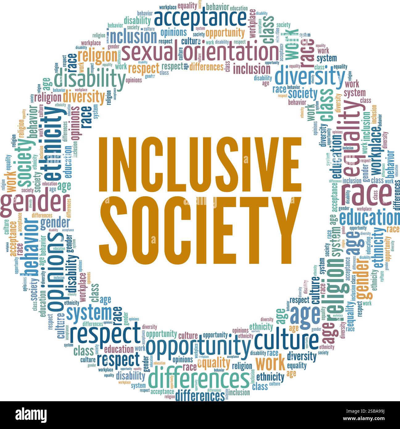 Inclusive Society conceptual vector illustration word cloud isolated on ...