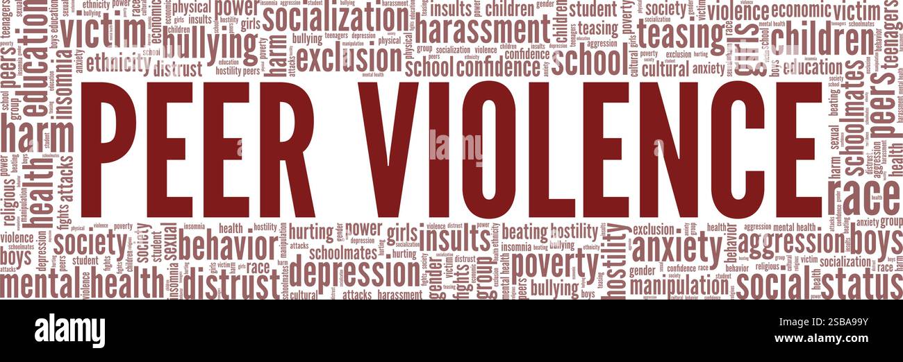 Peer Violence word cloud conceptual design isolated on white background ...
