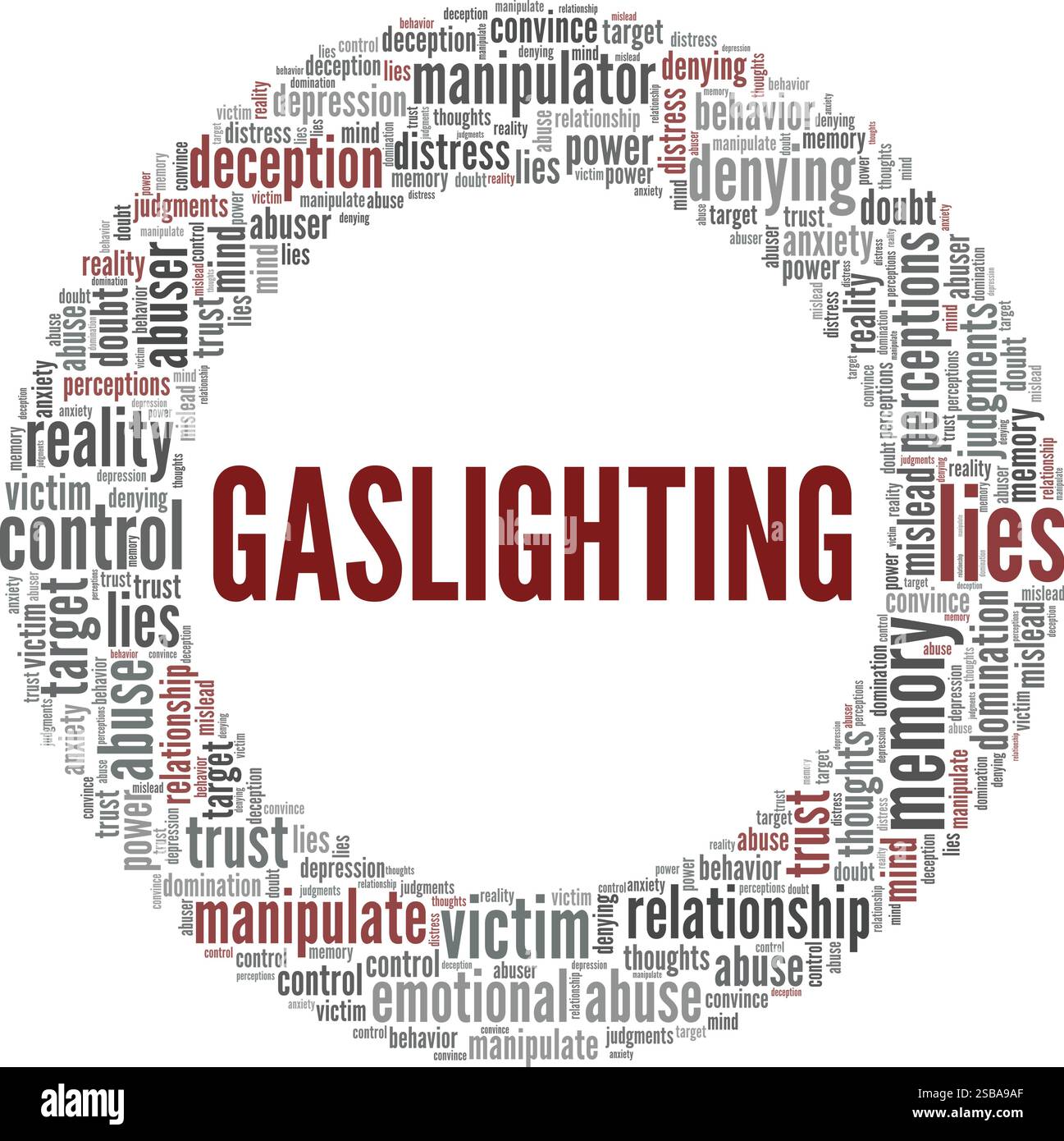 Gaslighting word cloud conceptual design isolated on white background ...
