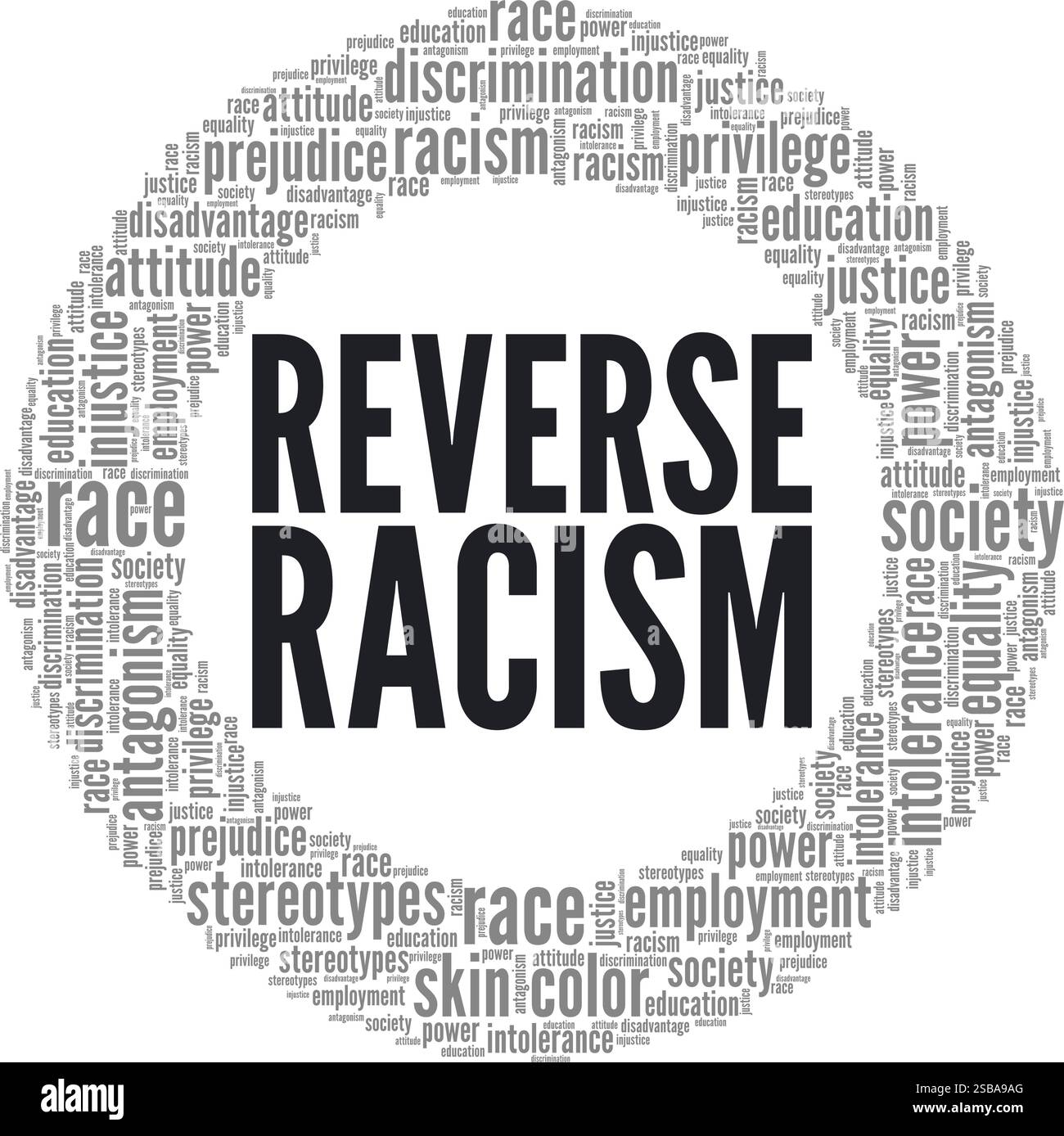 Reverse Racism word cloud conceptual design isolated on white ...