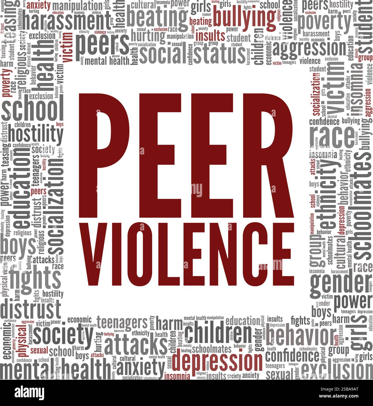 Peer Violence word cloud conceptual design isolated on white background ...