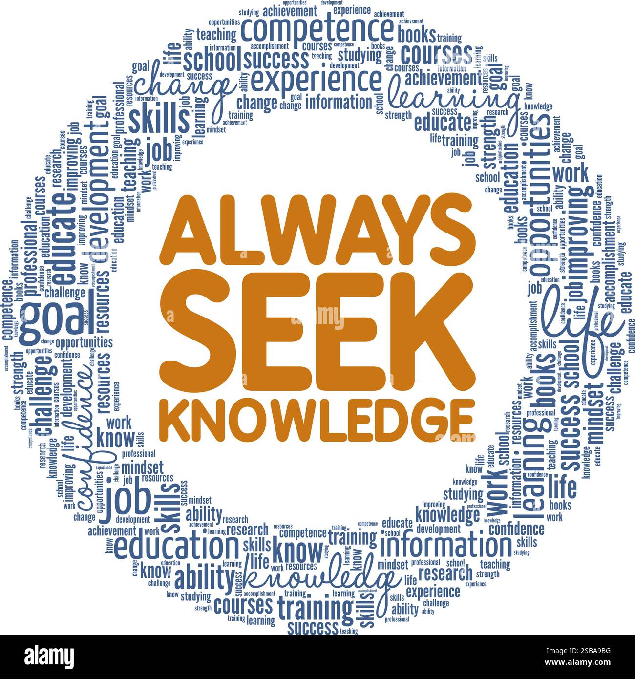 Always Seek Knowledge word cloud conceptual design isolated on white ...