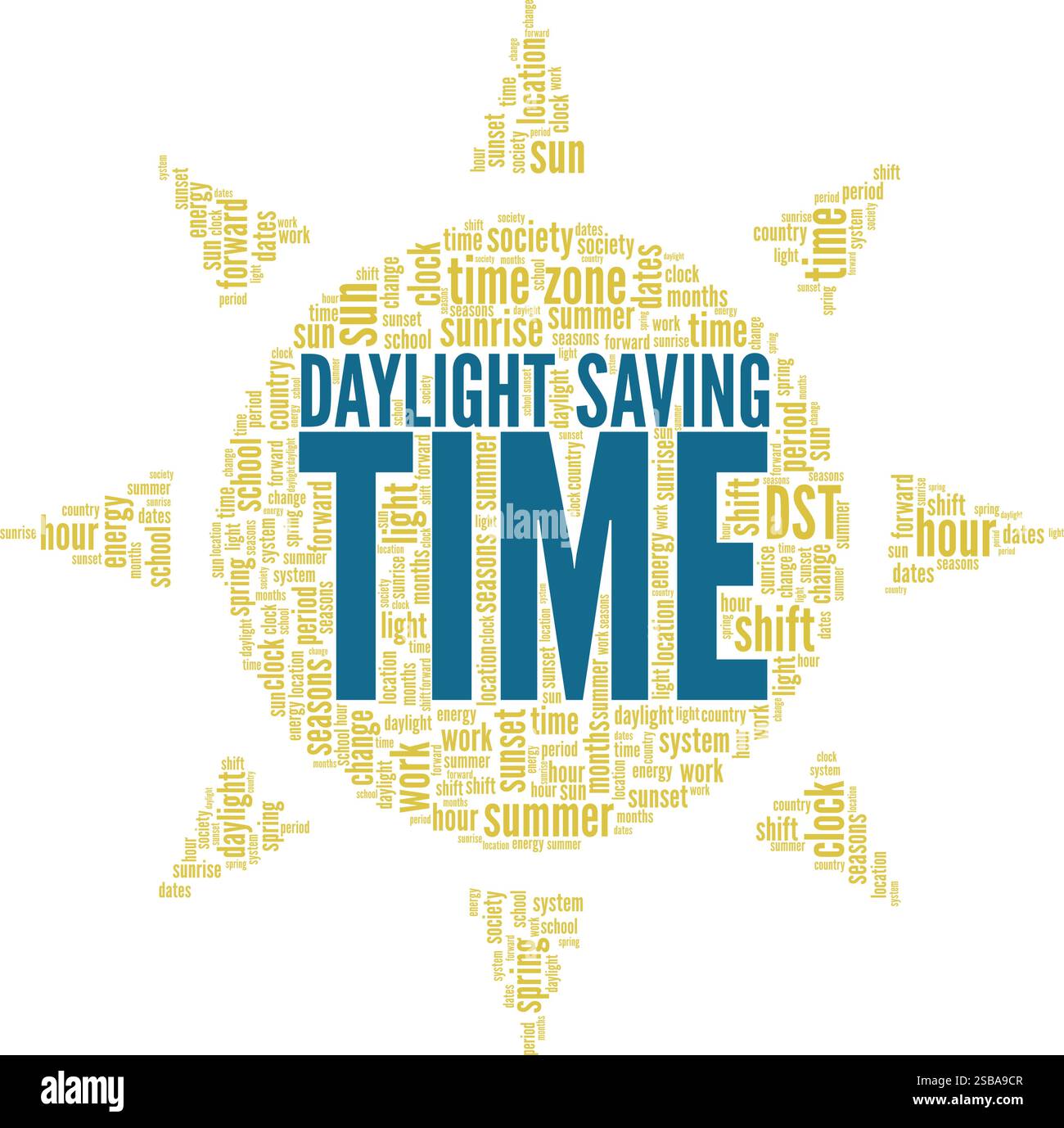 Daylight Saving Time conceptual vector illustration word cloud isolated ...