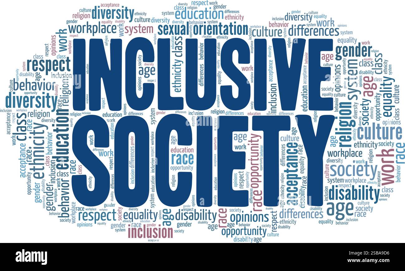 Inclusive Society conceptual vector illustration word cloud isolated on ...