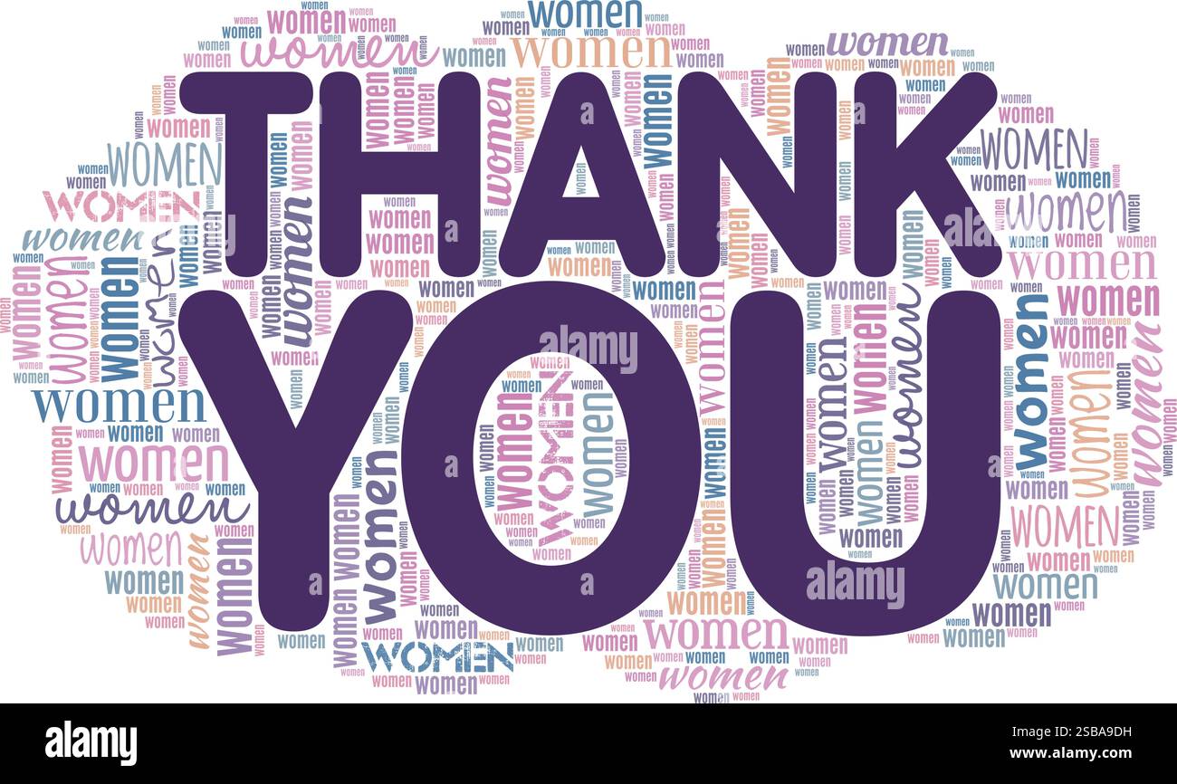 Thank You Women conceptual vector illustration word cloud isolated on ...
