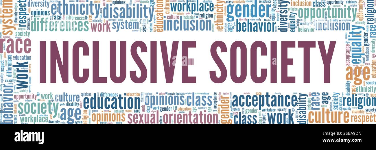 Inclusive Society conceptual vector illustration word cloud isolated on ...