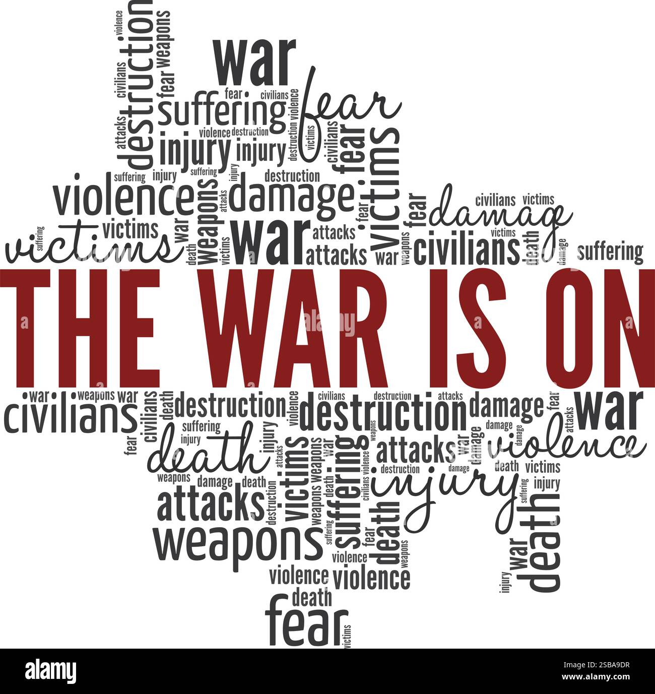 The War is On conceptual vector illustration word cloud isolated on ...
