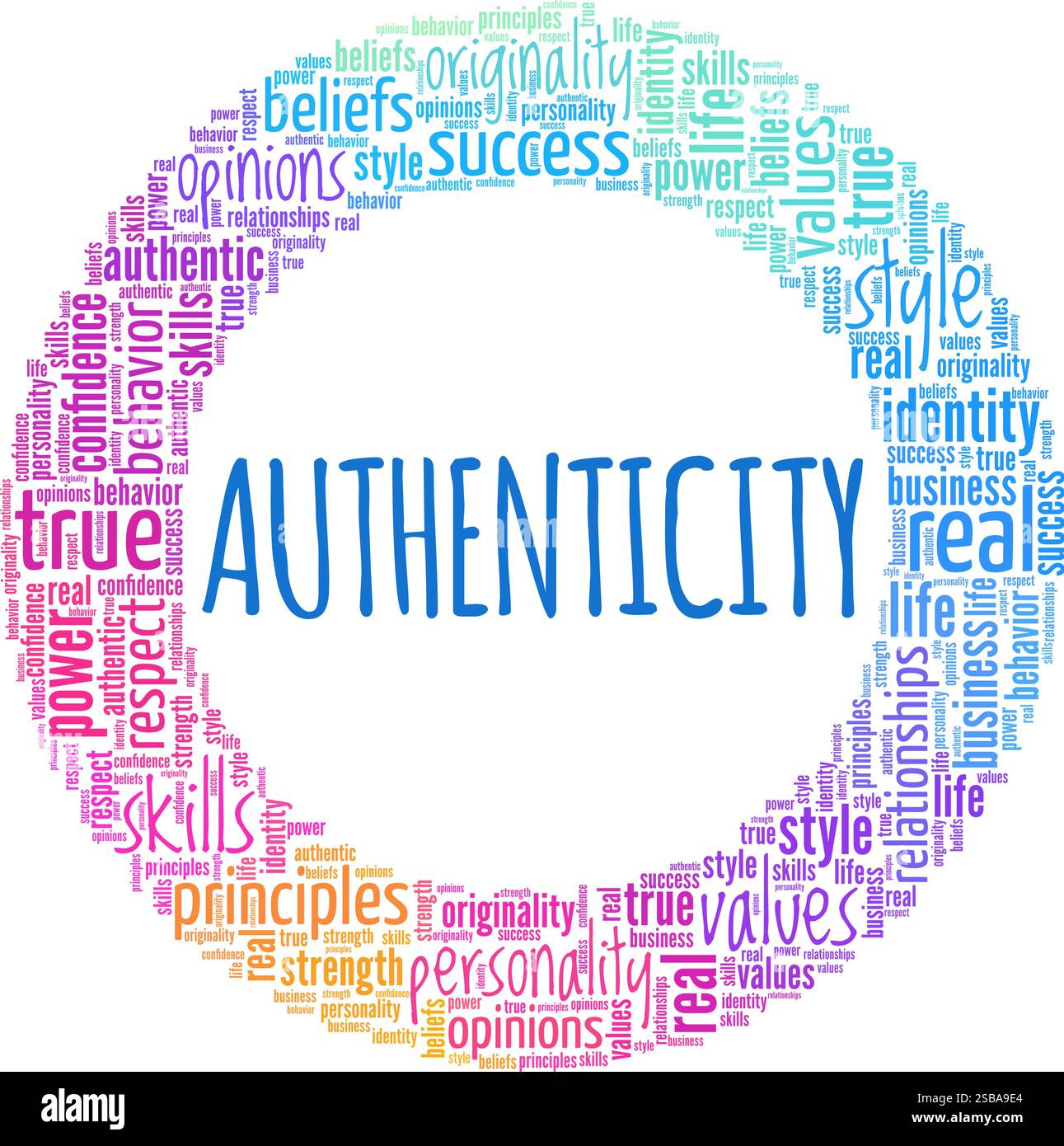 Authenticity word cloud conceptual design isolated on white background ...