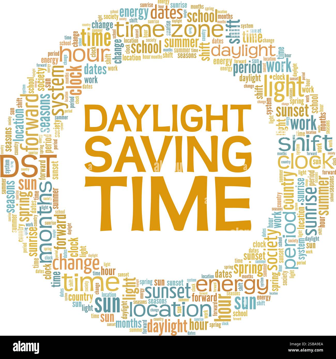 Daylight Saving Time conceptual vector illustration word cloud isolated ...