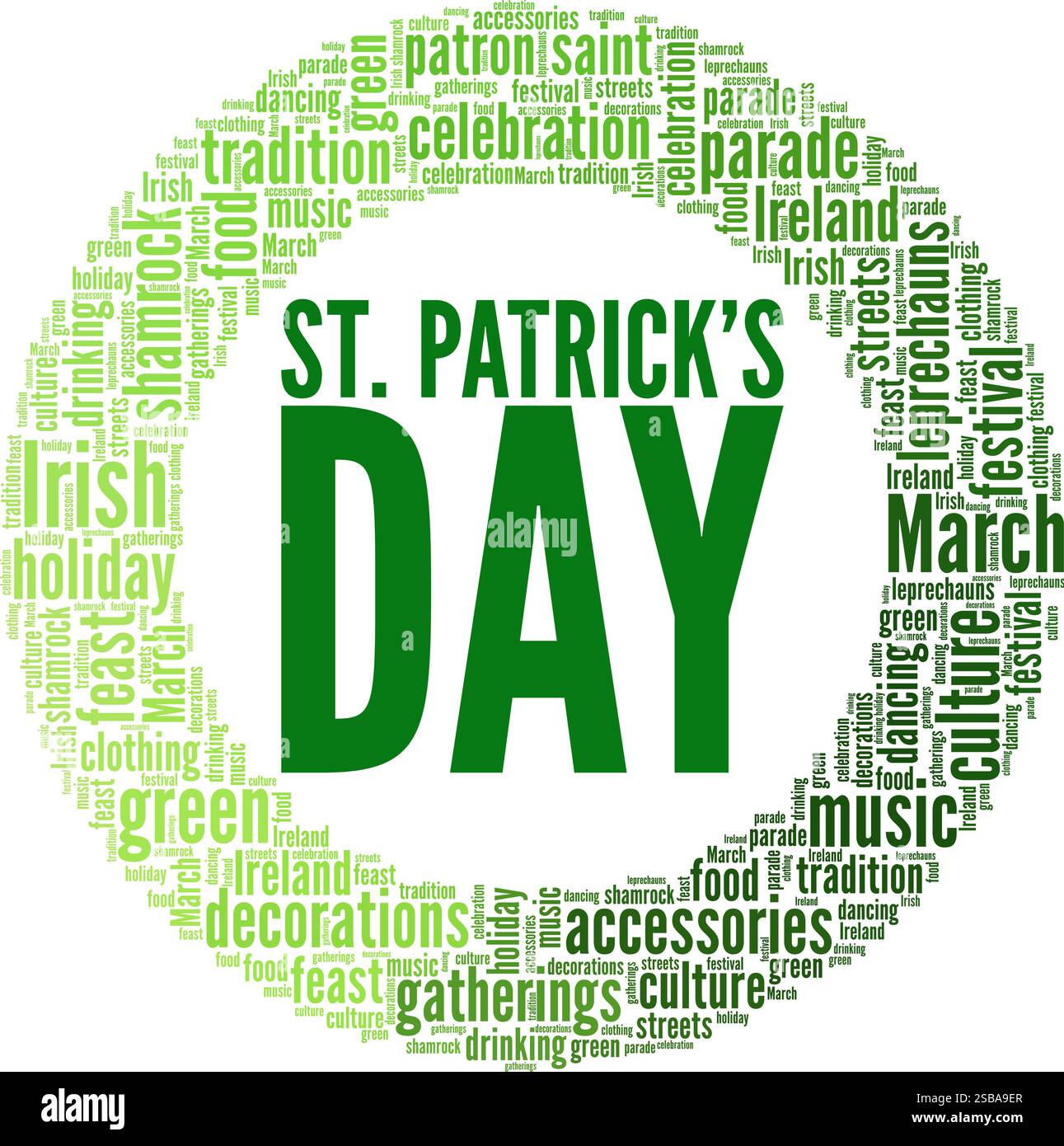 Saint Patrick's Day conceptual vector illustration word cloud isolated ...