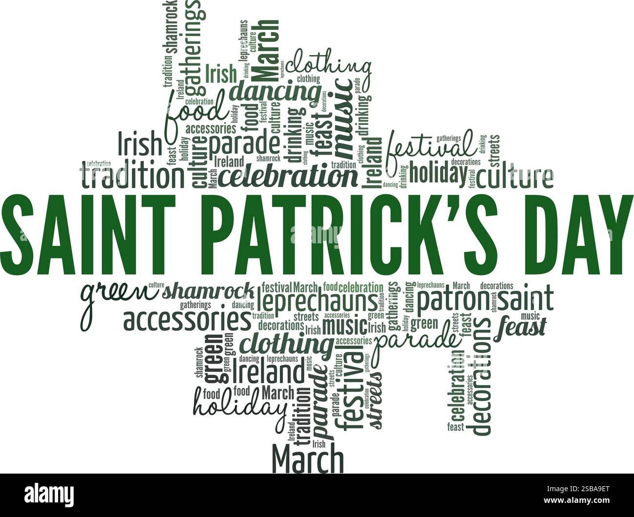 Saint Patrick's Day conceptual vector illustration word cloud isolated ...