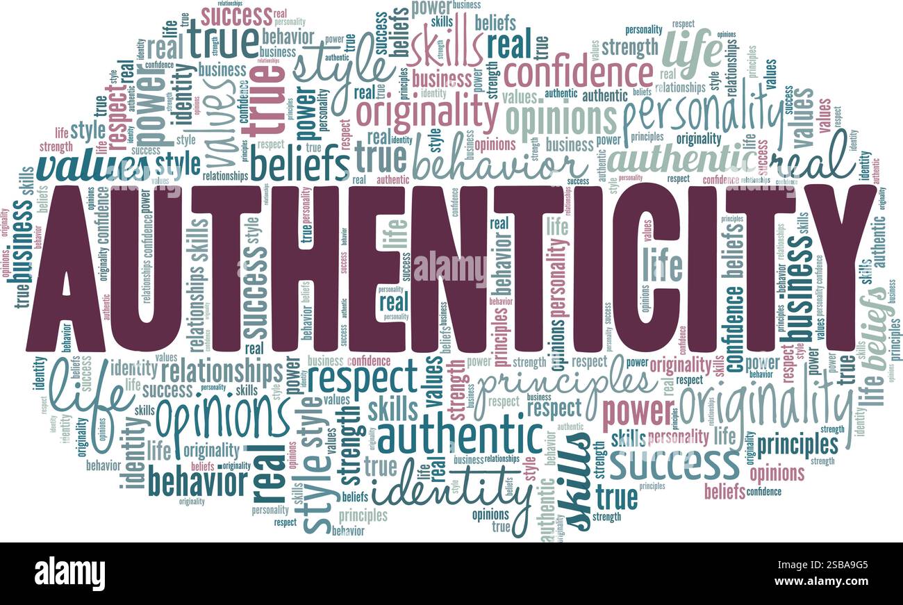 Authenticity word cloud conceptual design isolated on white background ...