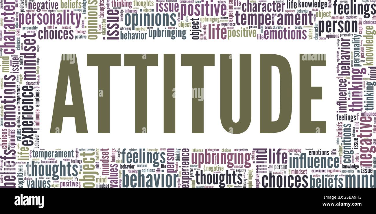 Attitude word cloud conceptual design isolated on white background ...
