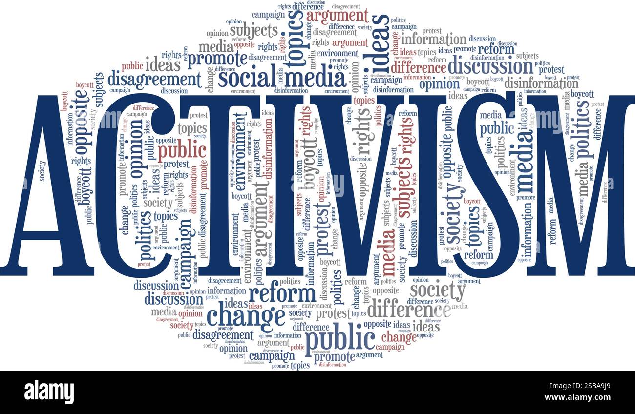 Activism conceptual vector illustration word cloud isolated on white ...
