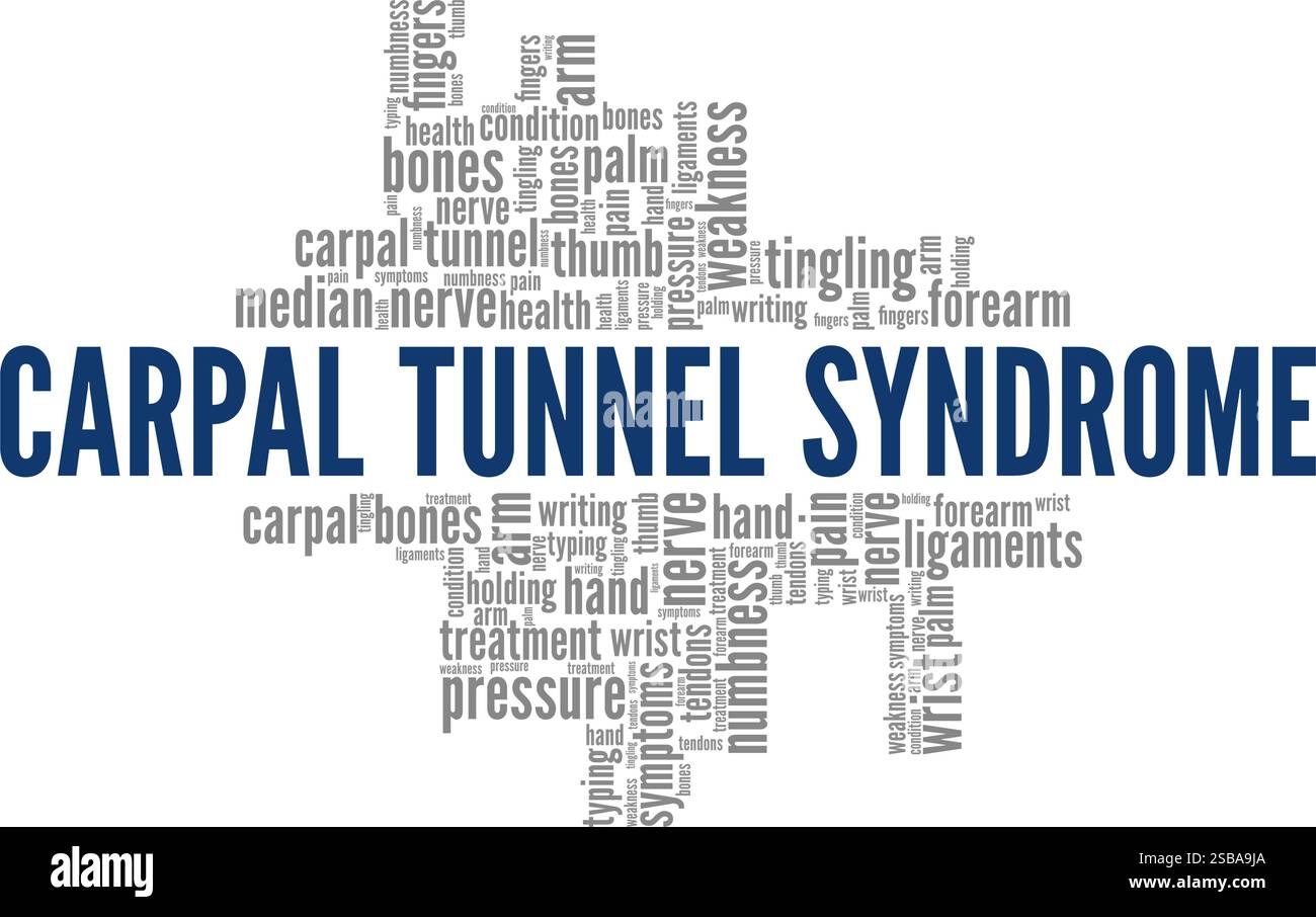 Carpal Tunnel Syndrome conceptual vector illustration word cloud isolated on white background ...