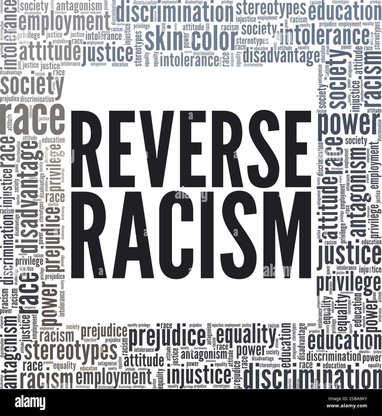 Reverse Racism word cloud conceptual design isolated on white background Stock Vector Image ...