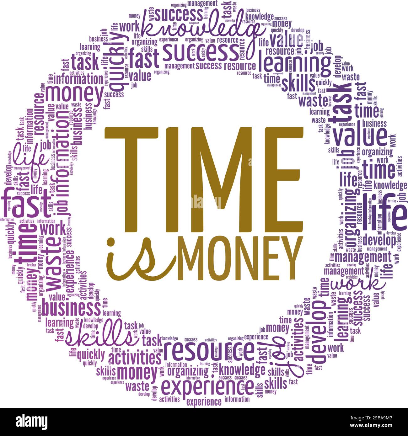 Time is Money word cloud conceptual design isolated on white background ...