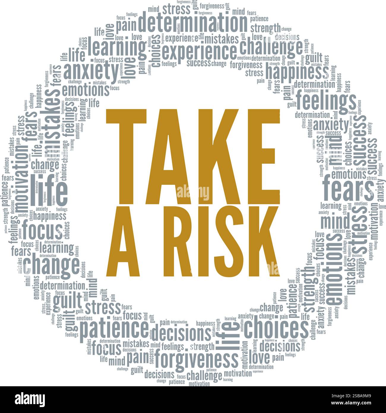 Take a Risk conceptual vector illustration word cloud isolated on white ...