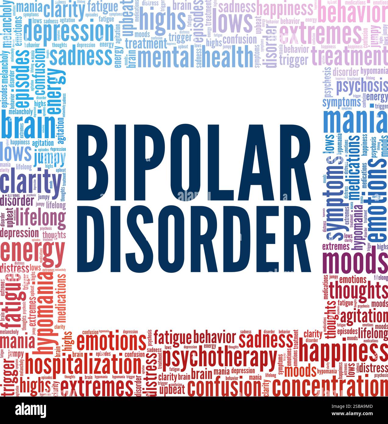 Bipolar Disorder conceptual vector illustration word cloud isolated on ...