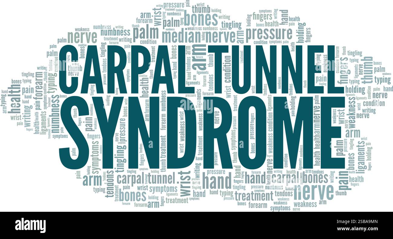 Carpal Tunnel Syndrome conceptual vector illustration word cloud isolated on white background ...