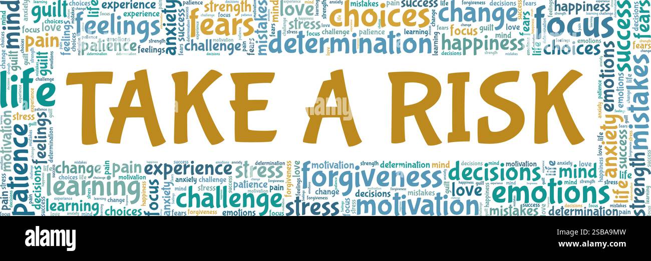 Take a Risk conceptual vector illustration word cloud isolated on white ...