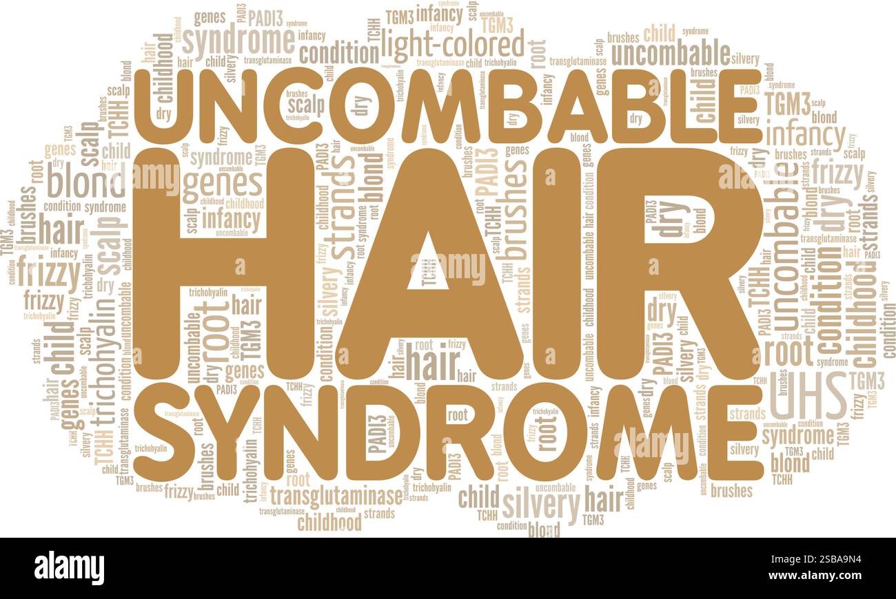 Uncombable Hair Syndrome conceptual vector illustration word cloud ...