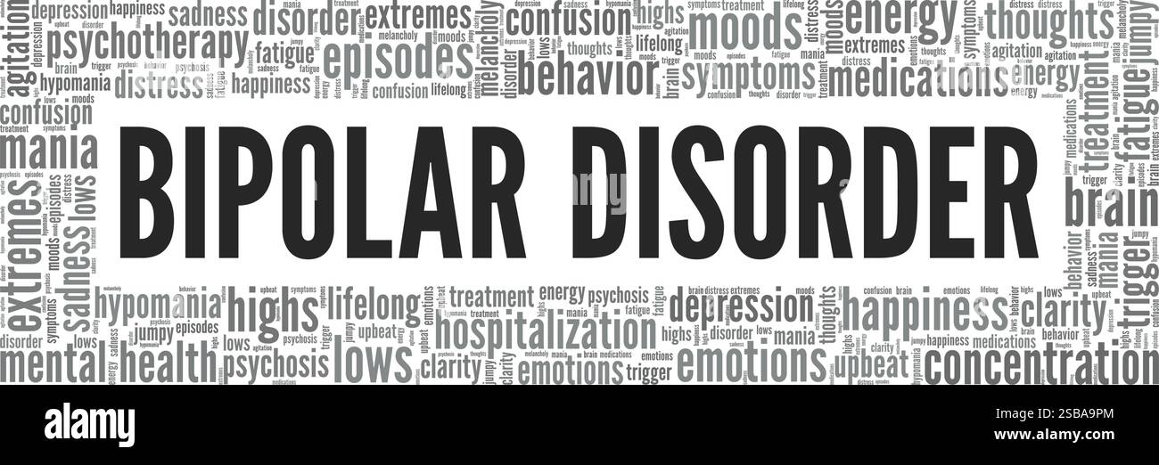 Bipolar Disorder conceptual vector illustration word cloud isolated on ...
