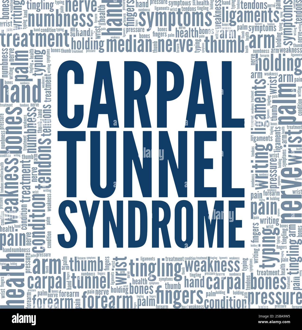Carpal Tunnel Syndrome conceptual vector illustration word cloud isolated on white background ...
