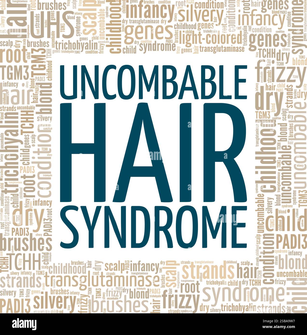 Uncombable Hair Syndrome conceptual vector illustration word cloud ...