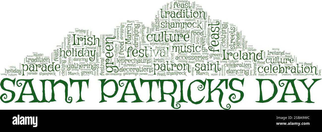 Saint Patrick's Day conceptual vector illustration word cloud isolated ...