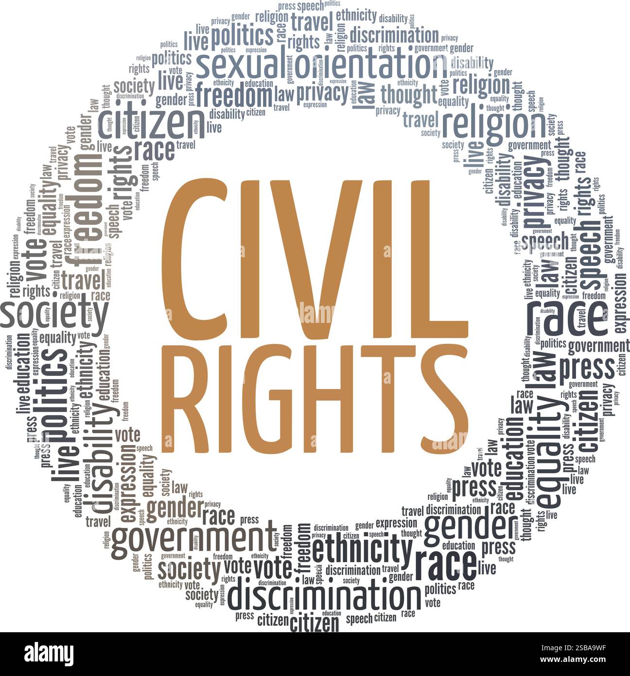 Civil Rights conceptual vector illustration word cloud isolated on ...
