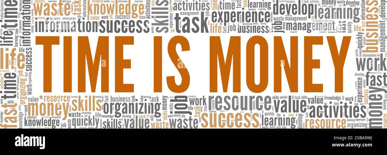 Time is Money word cloud conceptual design isolated on white background ...