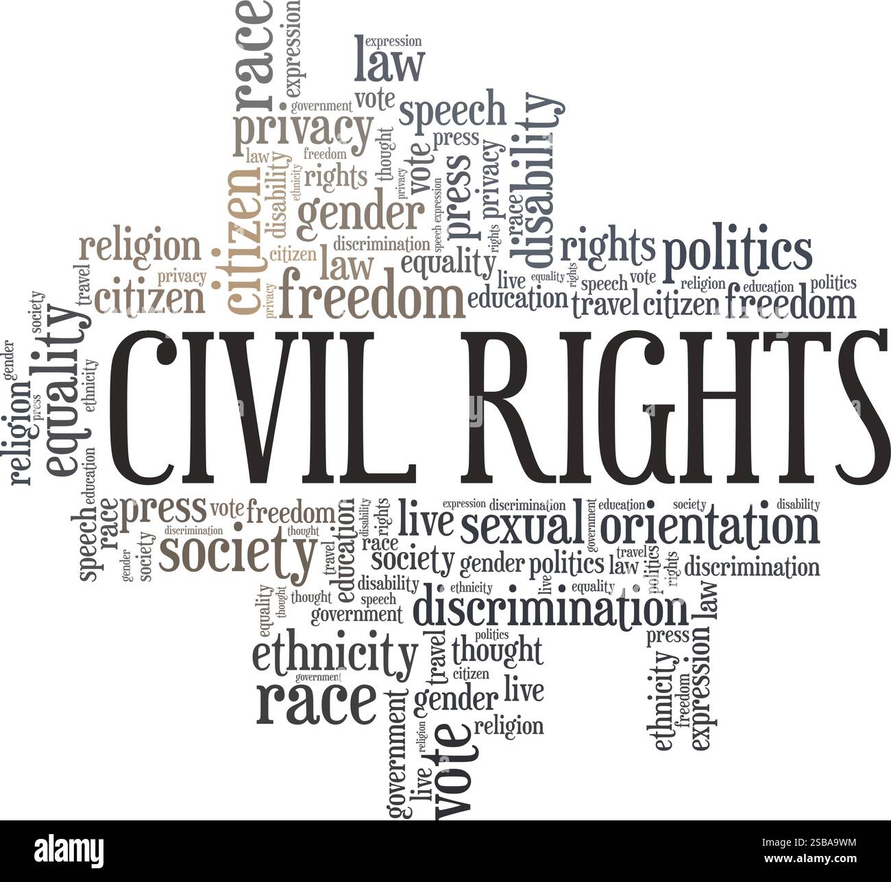 Civil Rights conceptual vector illustration word cloud isolated on ...