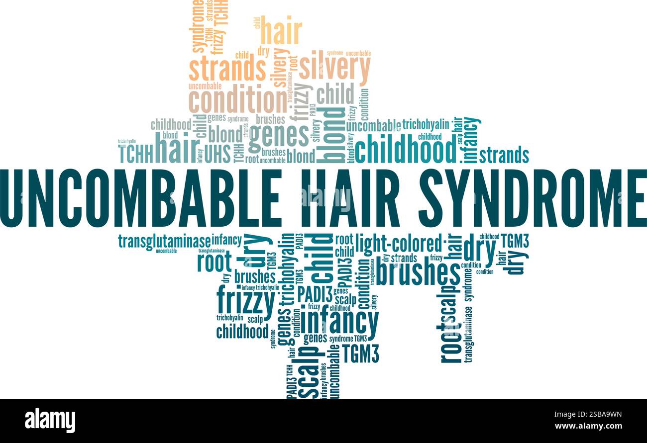 Uncombable Hair Syndrome conceptual vector illustration word cloud ...