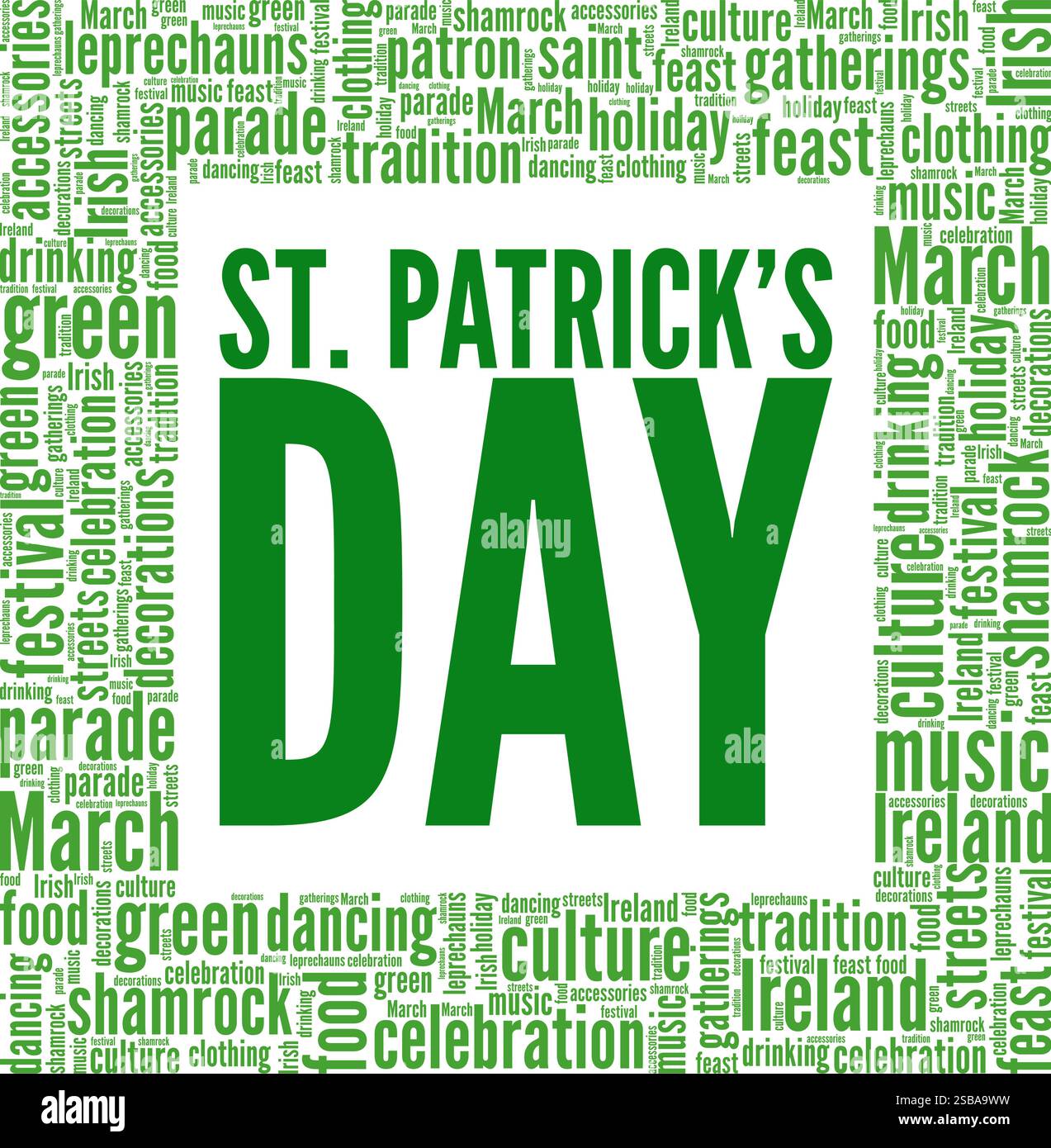 Saint Patrick's Day conceptual vector illustration word cloud isolated ...