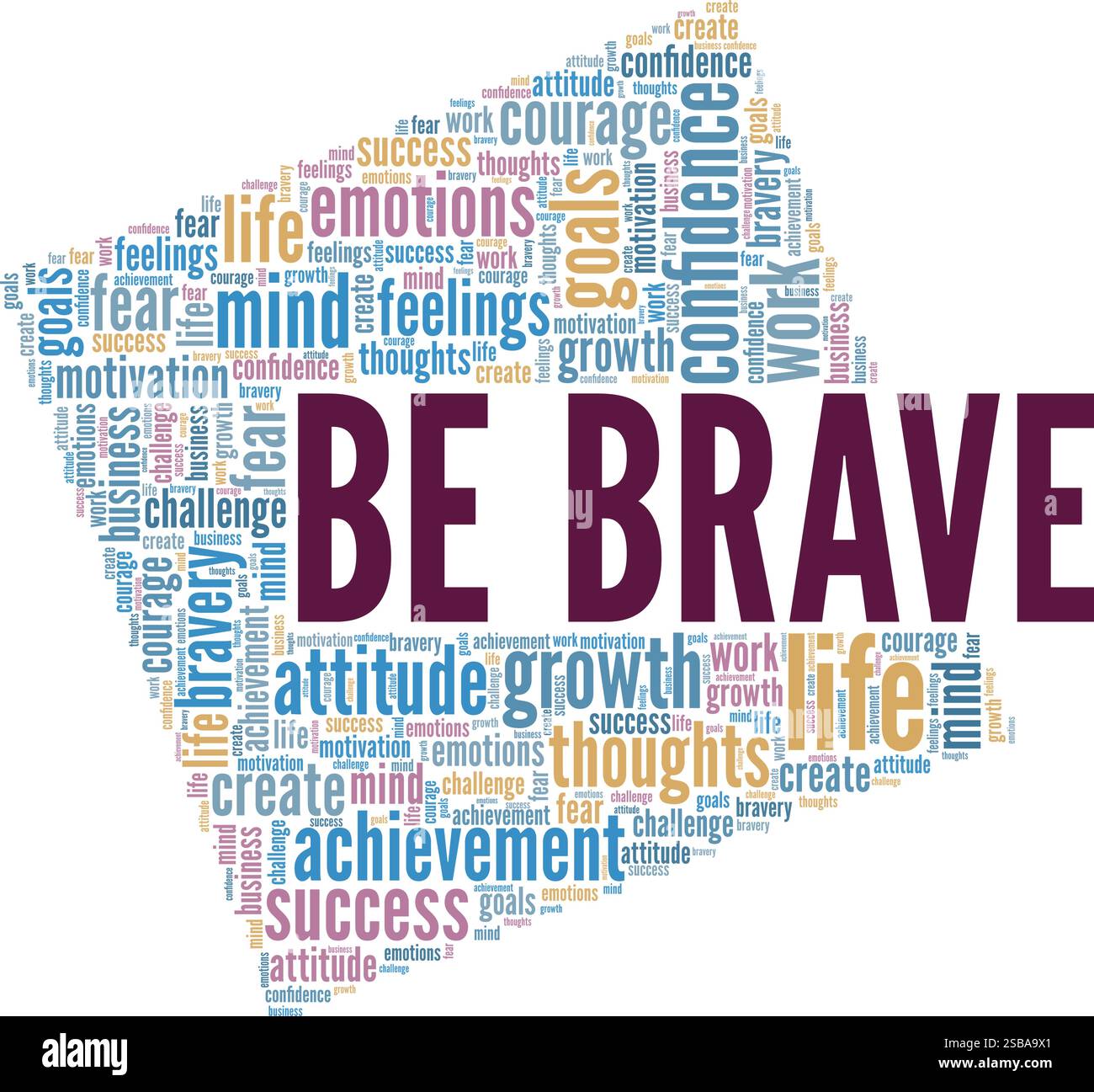 Be Brave - Be Courageous conceptual vector illustration word cloud ...