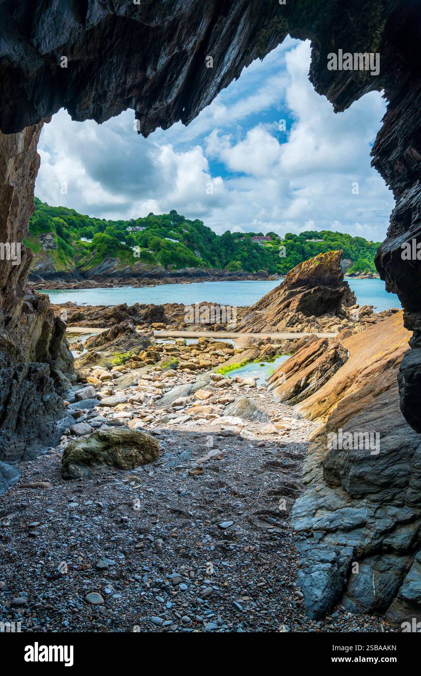 Sandy Bay, Combe Martin, Devon, England, United Kingdom, Europe Stock ...