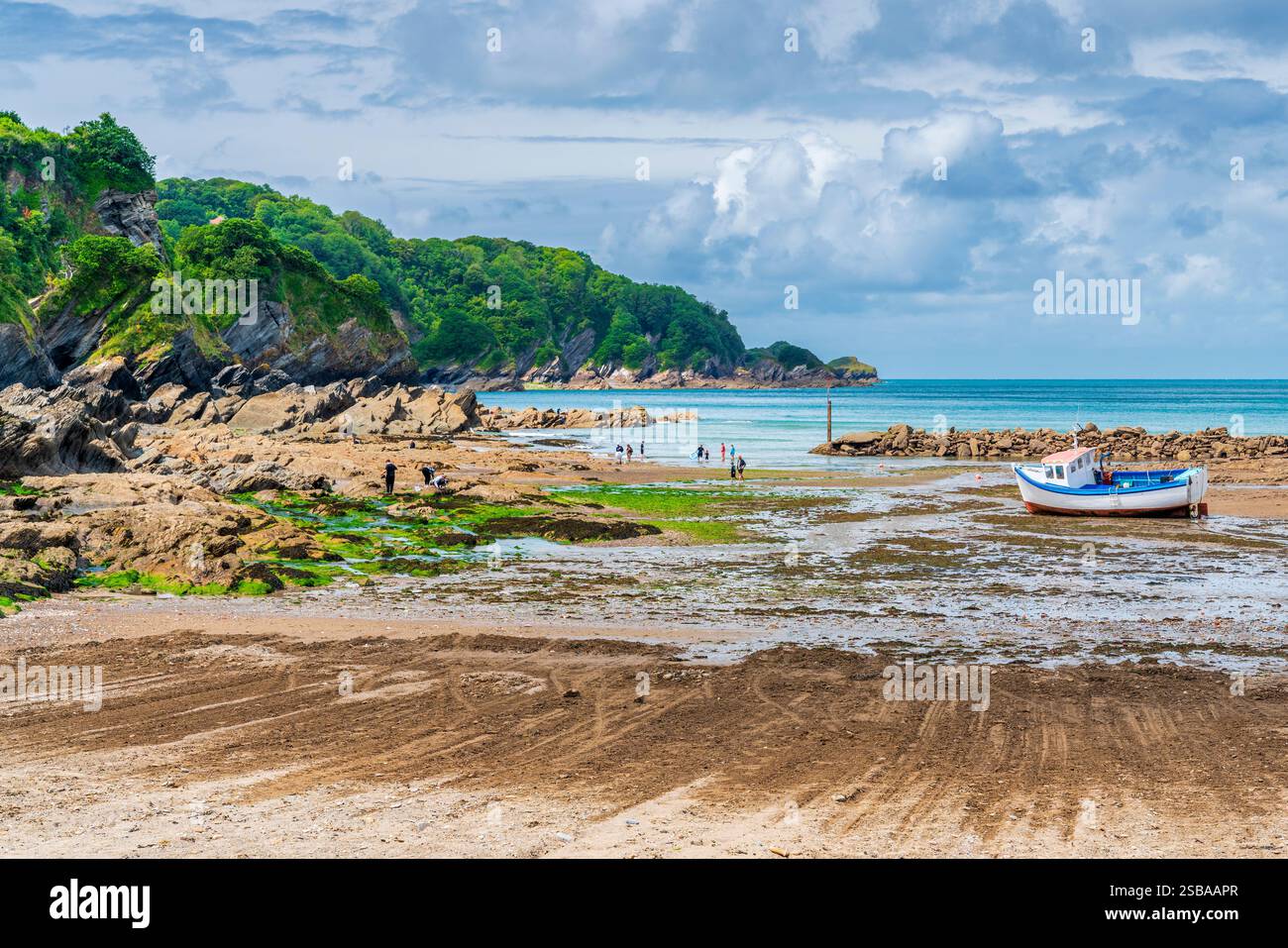 Sandy Bay, Combe Martin, Devon, England, United Kingdom, Europe Stock ...