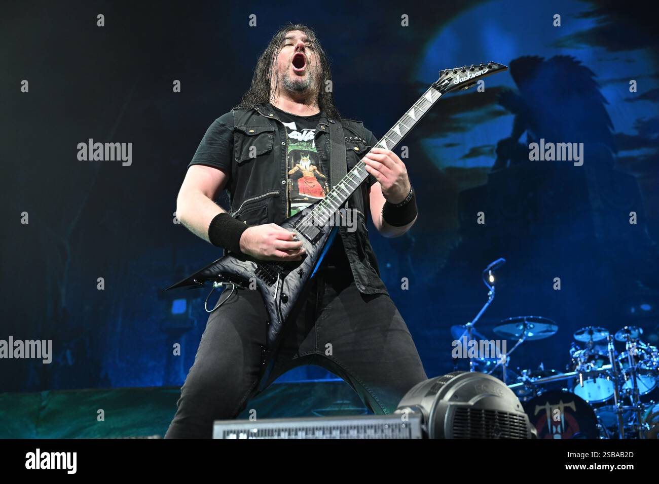 LONDON, ENGLAND - FEBRUARY 01: Corey Beaulieu of ‘Trivium’ performing ...