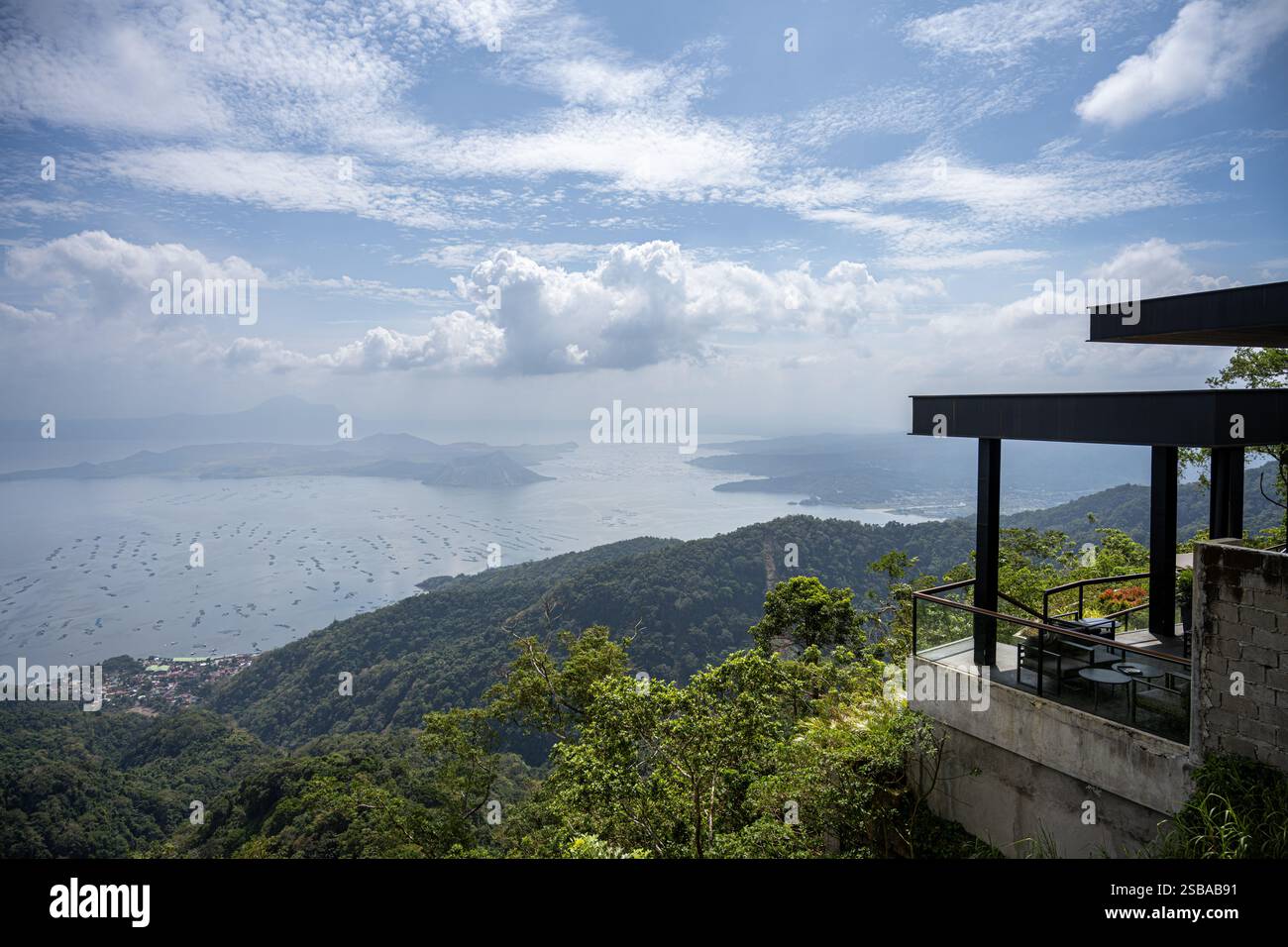 A view over Lake Taal and the Taal Volcano, from Tagaytay City, the ...