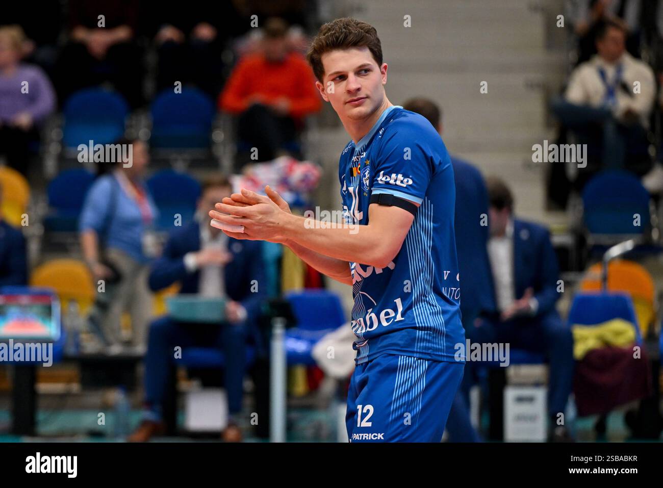 Roeselare, Belgium. 29th Jan, 2025. Seppe Rotty (12) of Roeselare ...
