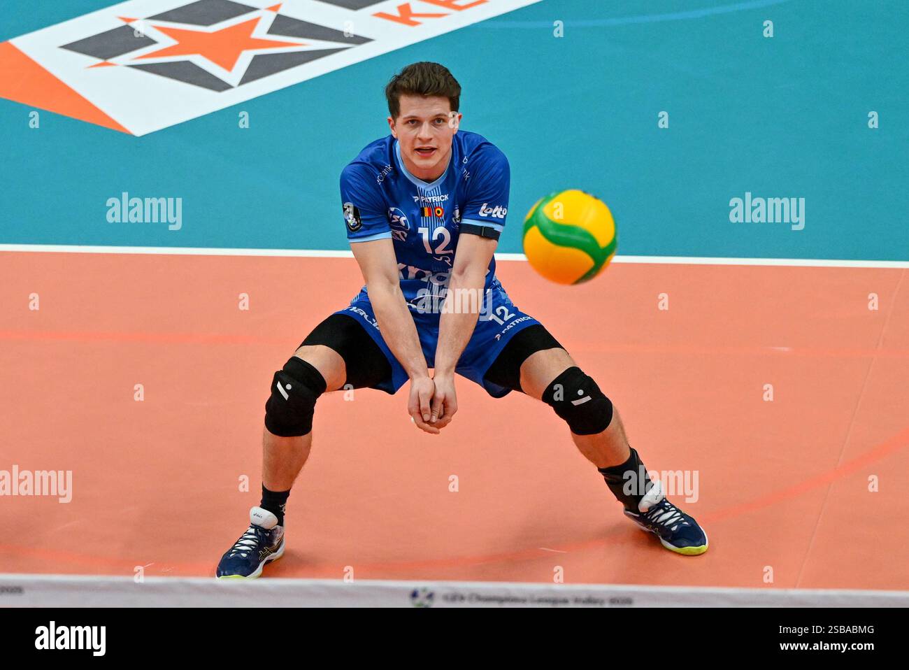Seppe Rotty (12) of Roeselare pictured during a Volleyball game between ...