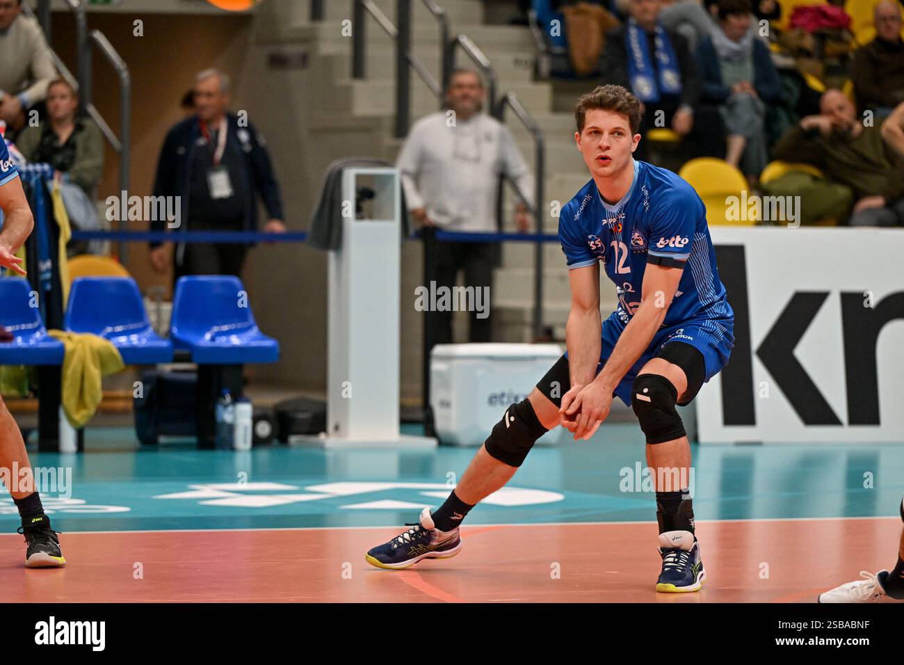 Roeselare, Belgium. 29th Jan, 2025. Seppe Rotty (12) of Roeselare ...