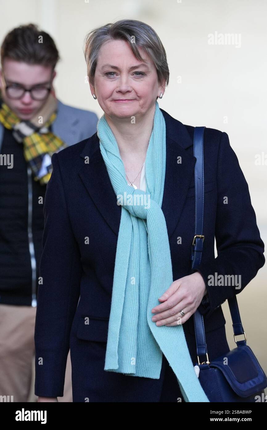 Home Secretary Yvette Cooper leaves BBC Broadcasting House in London ...